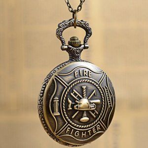 Accessories | New Firefighter Pocket Watch On Chain | Poshmark